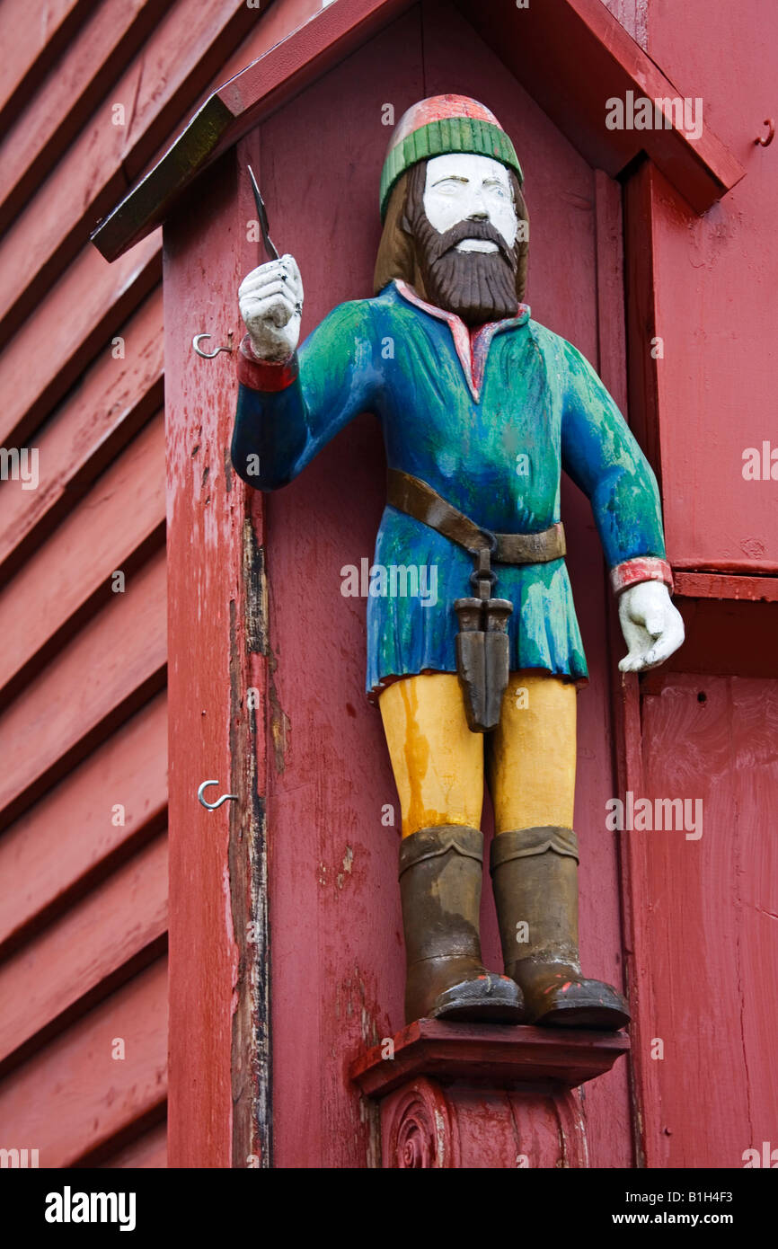 Low angle view of a statue of a lumberjack on a building, Historic ...