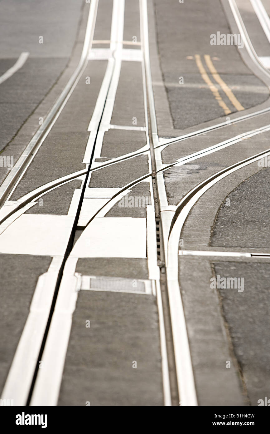 Cable car tracks Stock Photo - Alamy