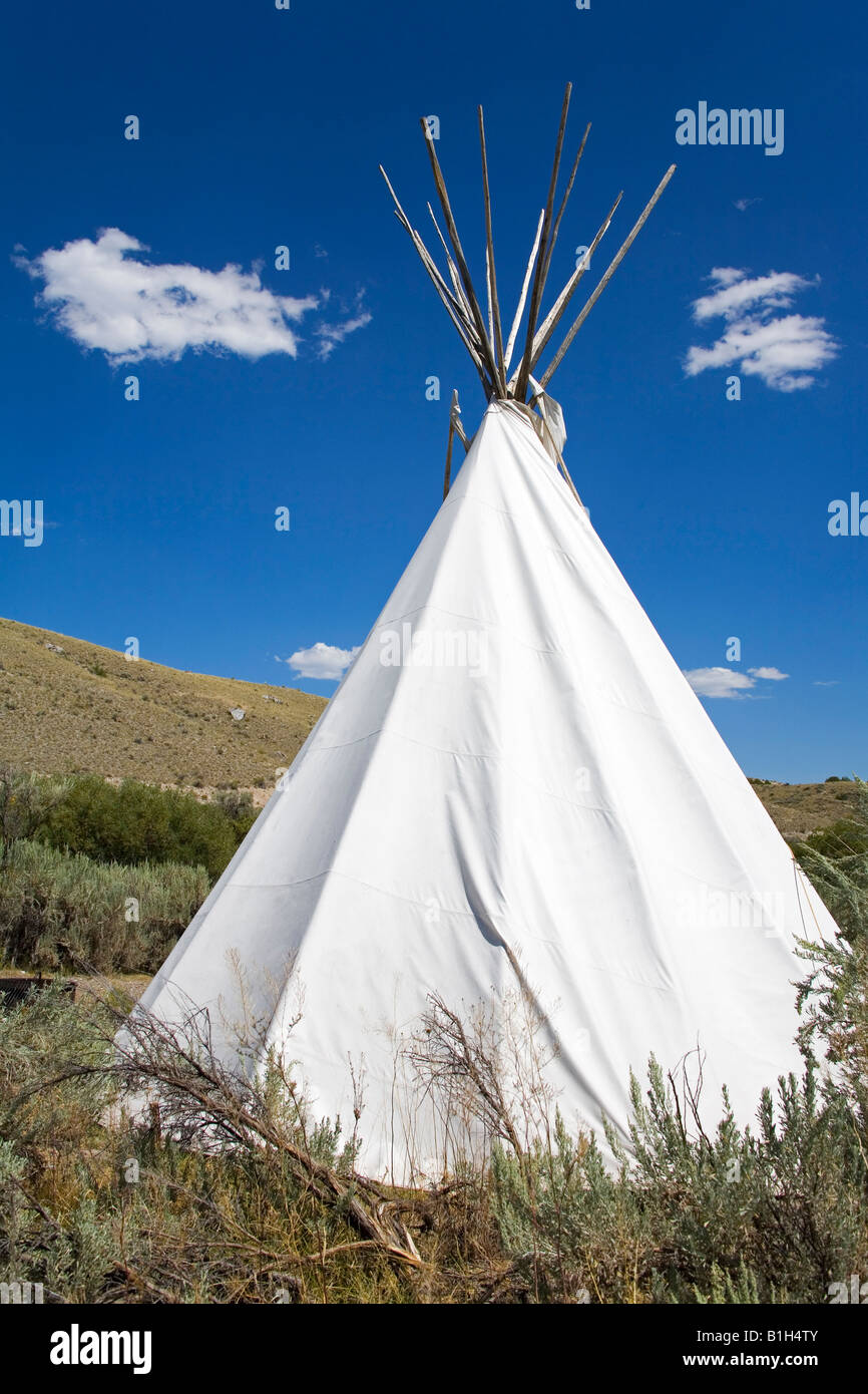 Teepee in a field, Bannack State Park, Dillon, Montana, USA Stock Photo ...
