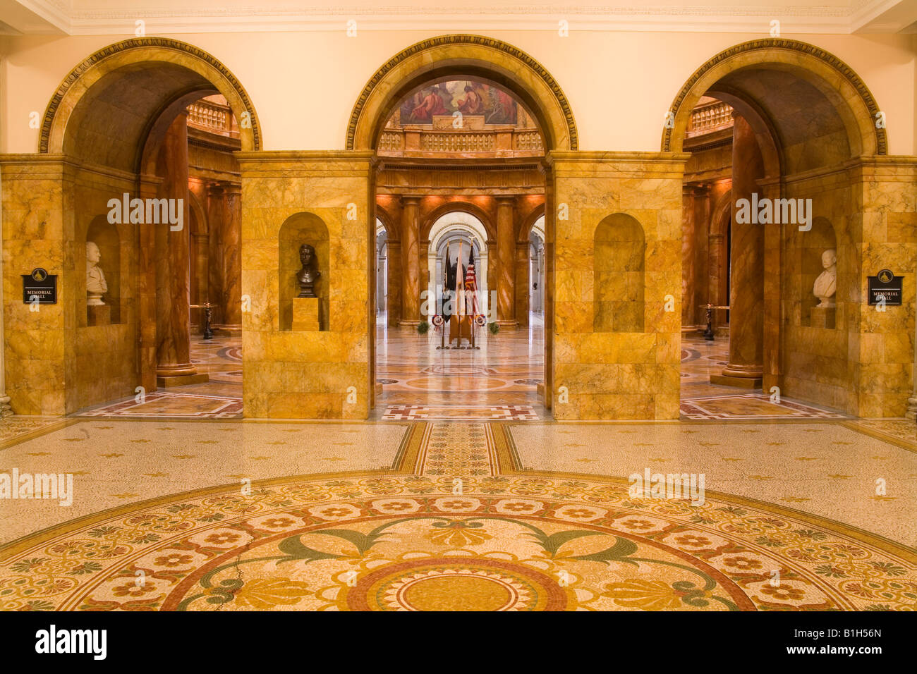 Interior of a government building, Memorial Hall, Massachusetts State ...