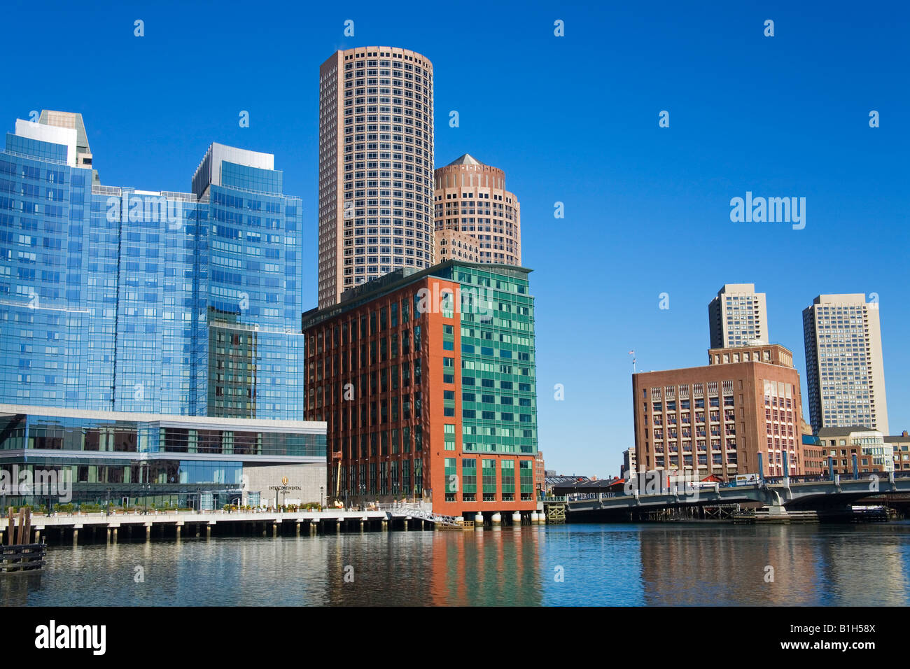 Buildings along the waterfront, Fort Point Channel, Boston ...