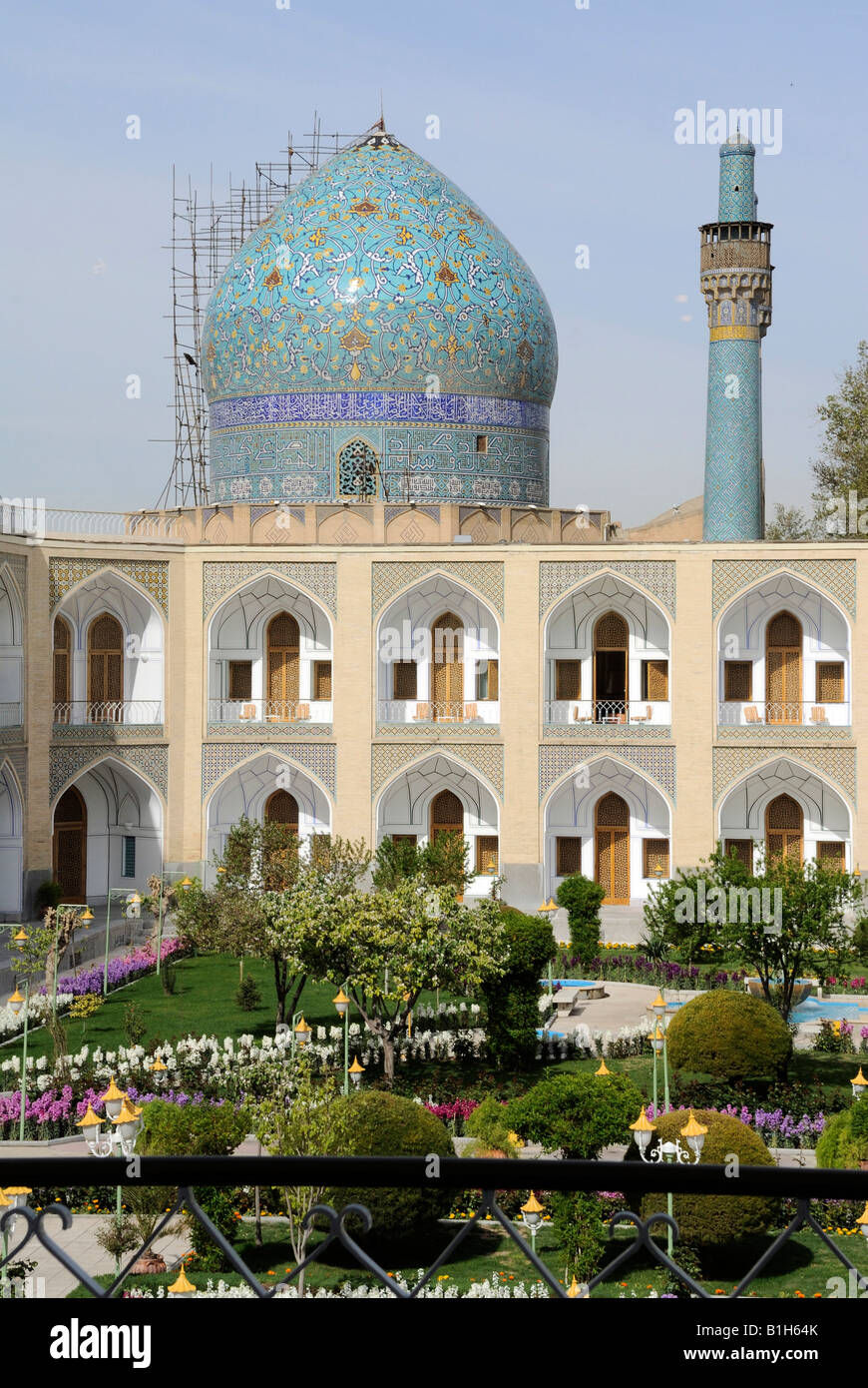 Abbasi Hotel and gardens with the Madrasah-ye- Chahar Bagh in the ...