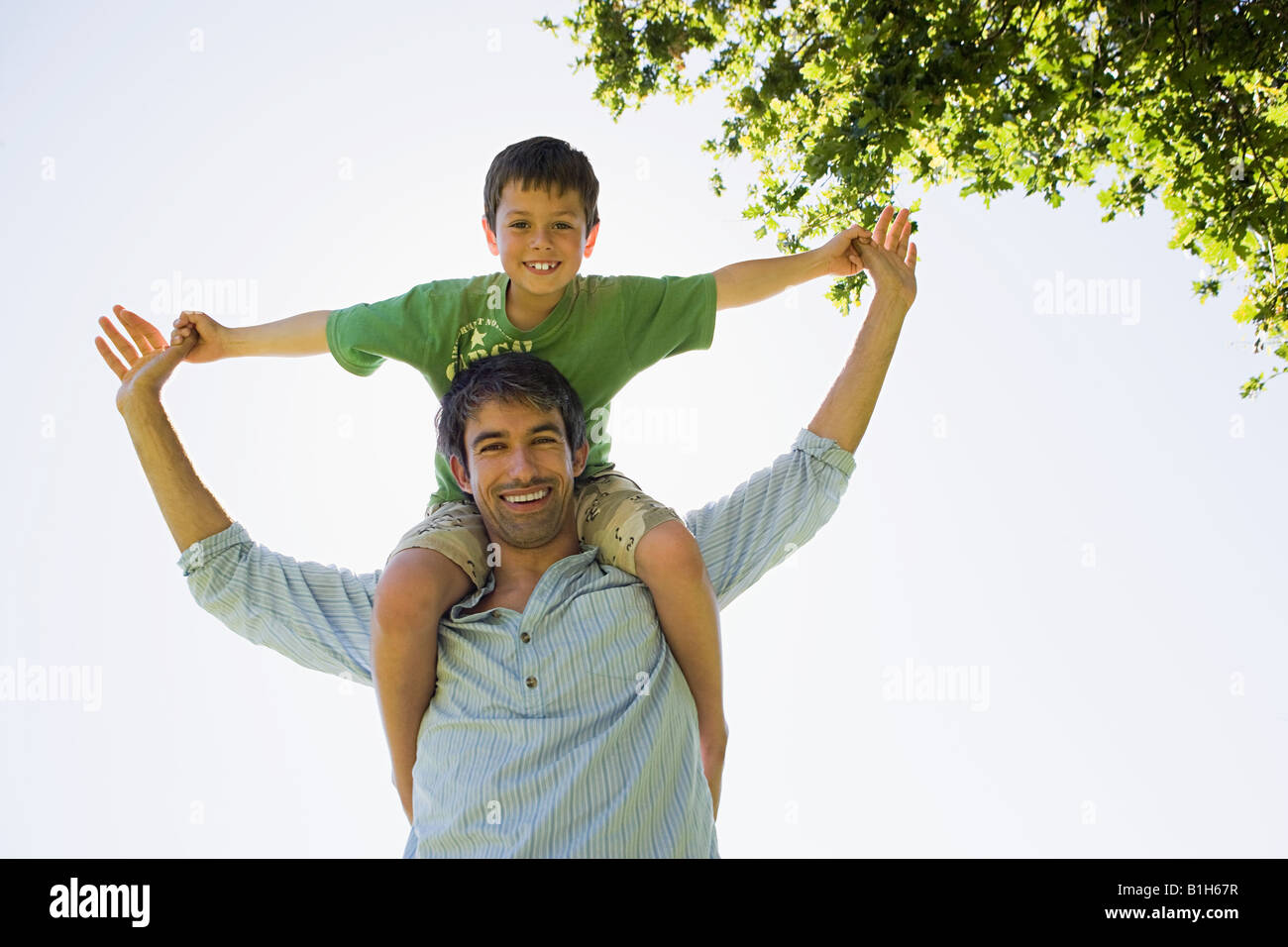 Portrait of a father and son Stock Photo - Alamy