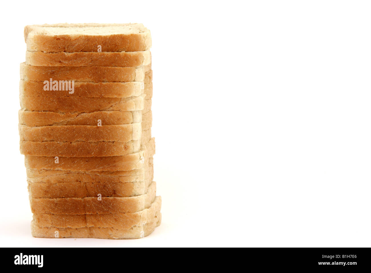 stack of toast bread slices isolated on white background with copy ...