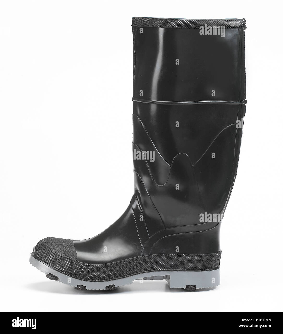 Black Rubber Boot Stock Photo - Alamy