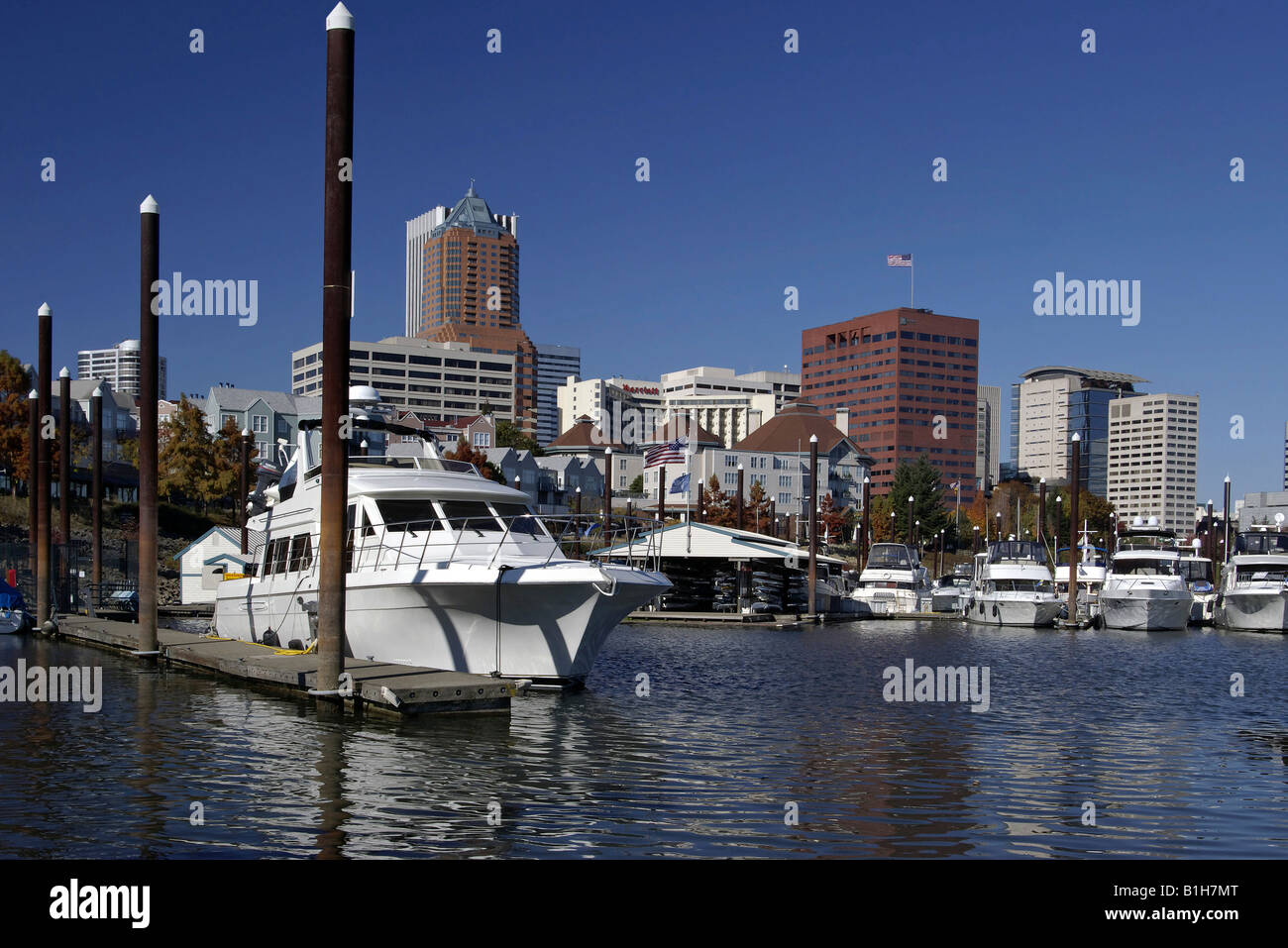 Yacht docked at a harbor, Portland, Oregon, USA Stock Photo - Alamy