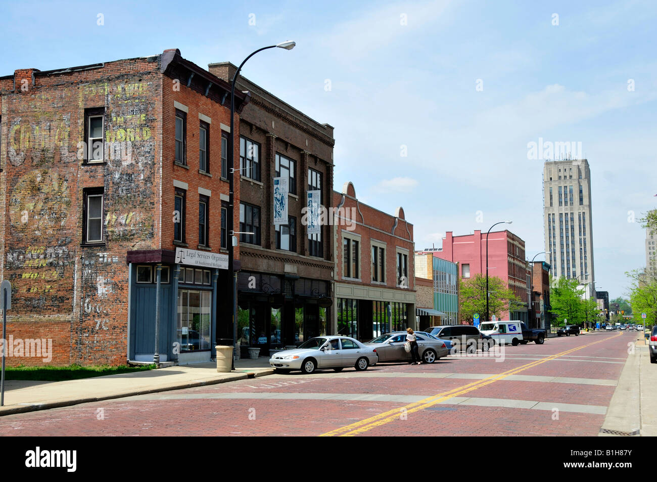Jackson Michigan main street Stock Photo - Alamy
