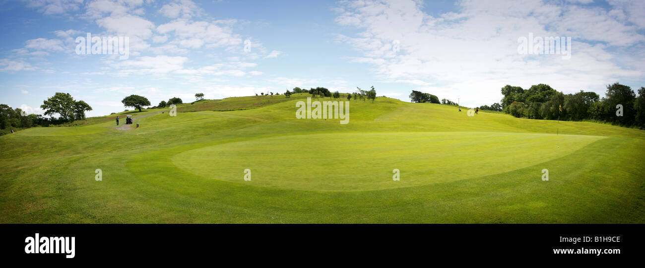 Golf Course putting green sweeping fairway panoramic view vista finely ...