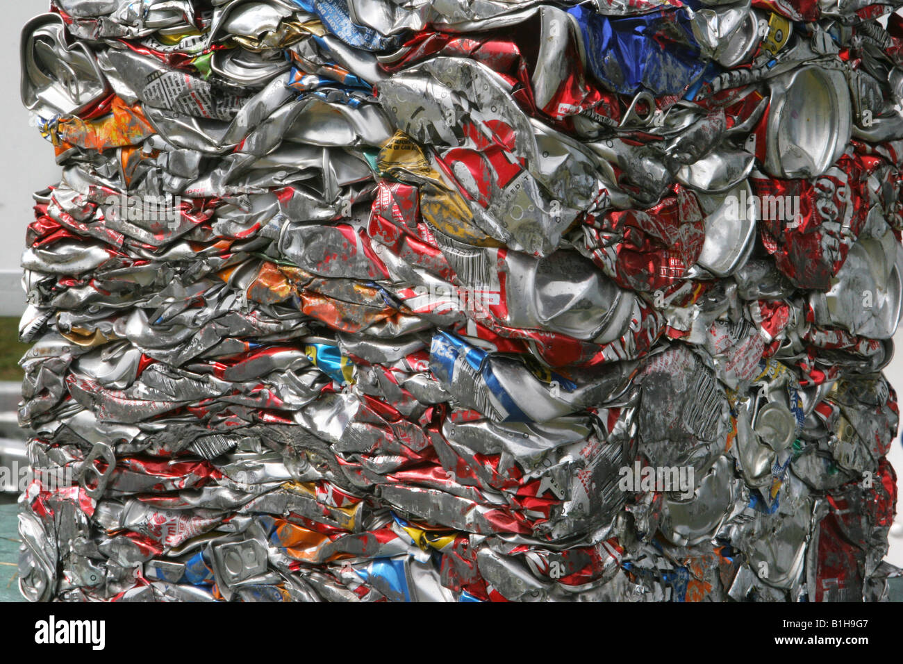 Baled Recycled Beer & Soft drink crushed aluminium waste cans, metal ...