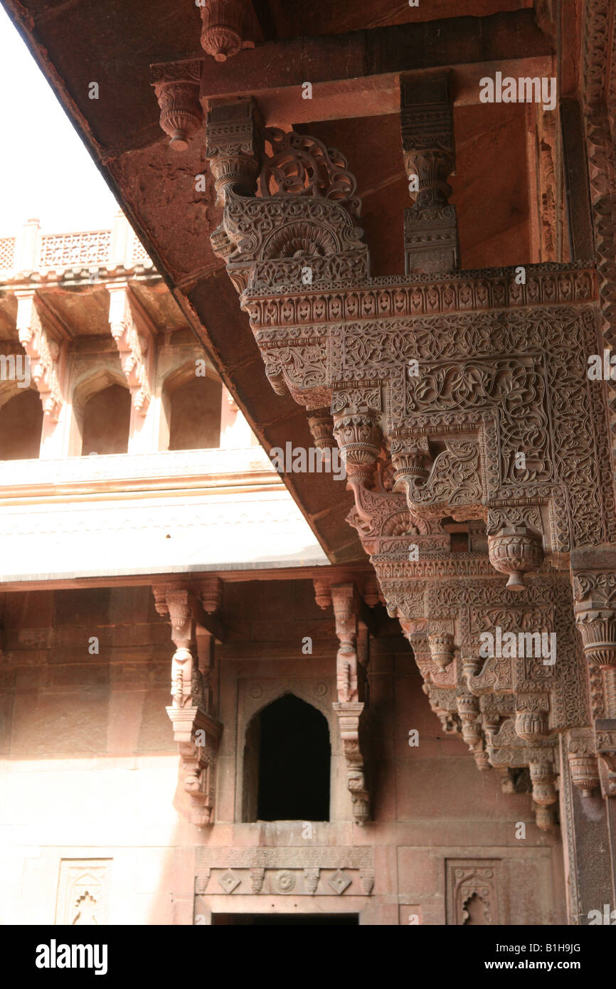 Rafter end of the palace inside the Red Fort Agra India AKA Lal Qila ...