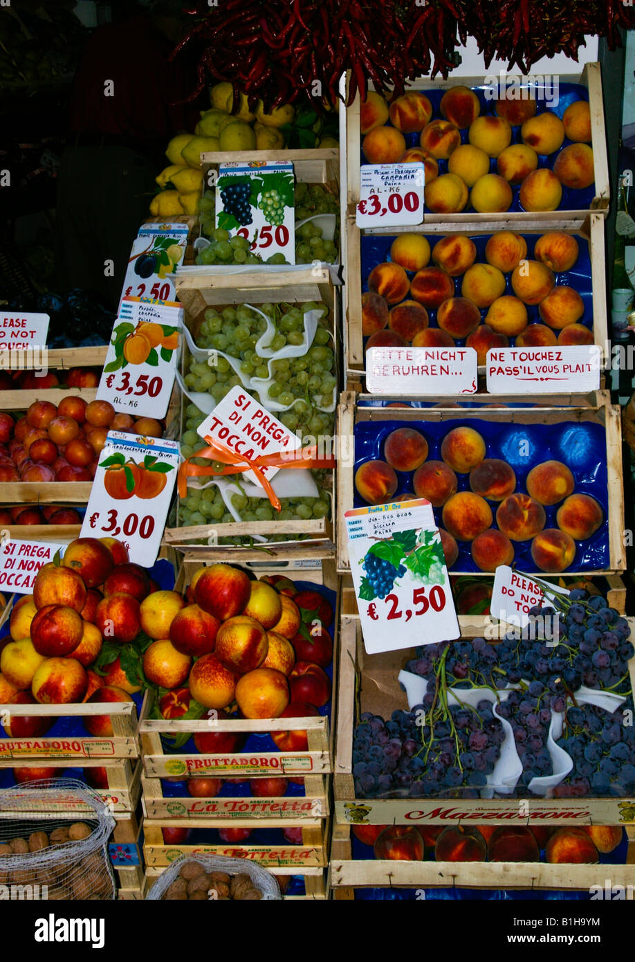 Display of fruit and nuts, Amalfi, Italy Stock Photo - Alamy