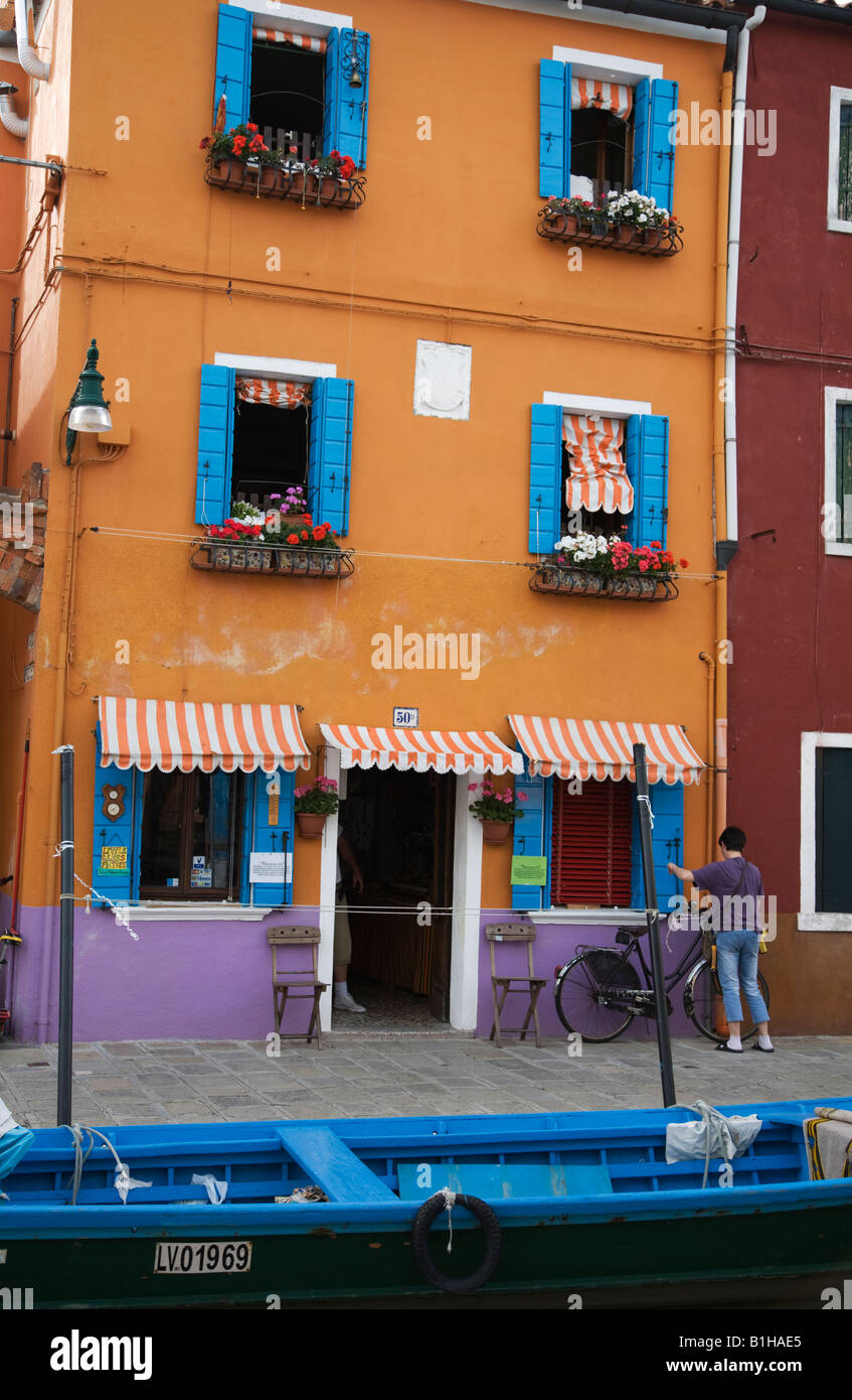 Canal side house on the island of Burano Stock Photo - Alamy