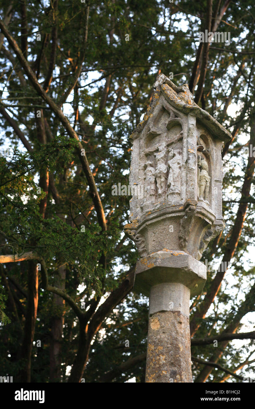 12th century Medieval Cross in Holy Rood Church in Ampney Crucis The ...