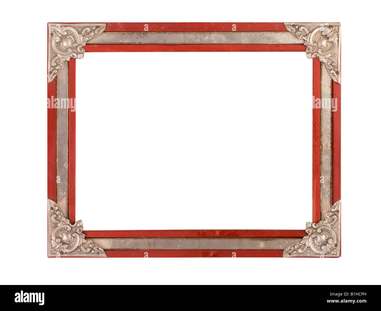 Old and aged photo frame isolated on a white background Stock Photo - Alamy