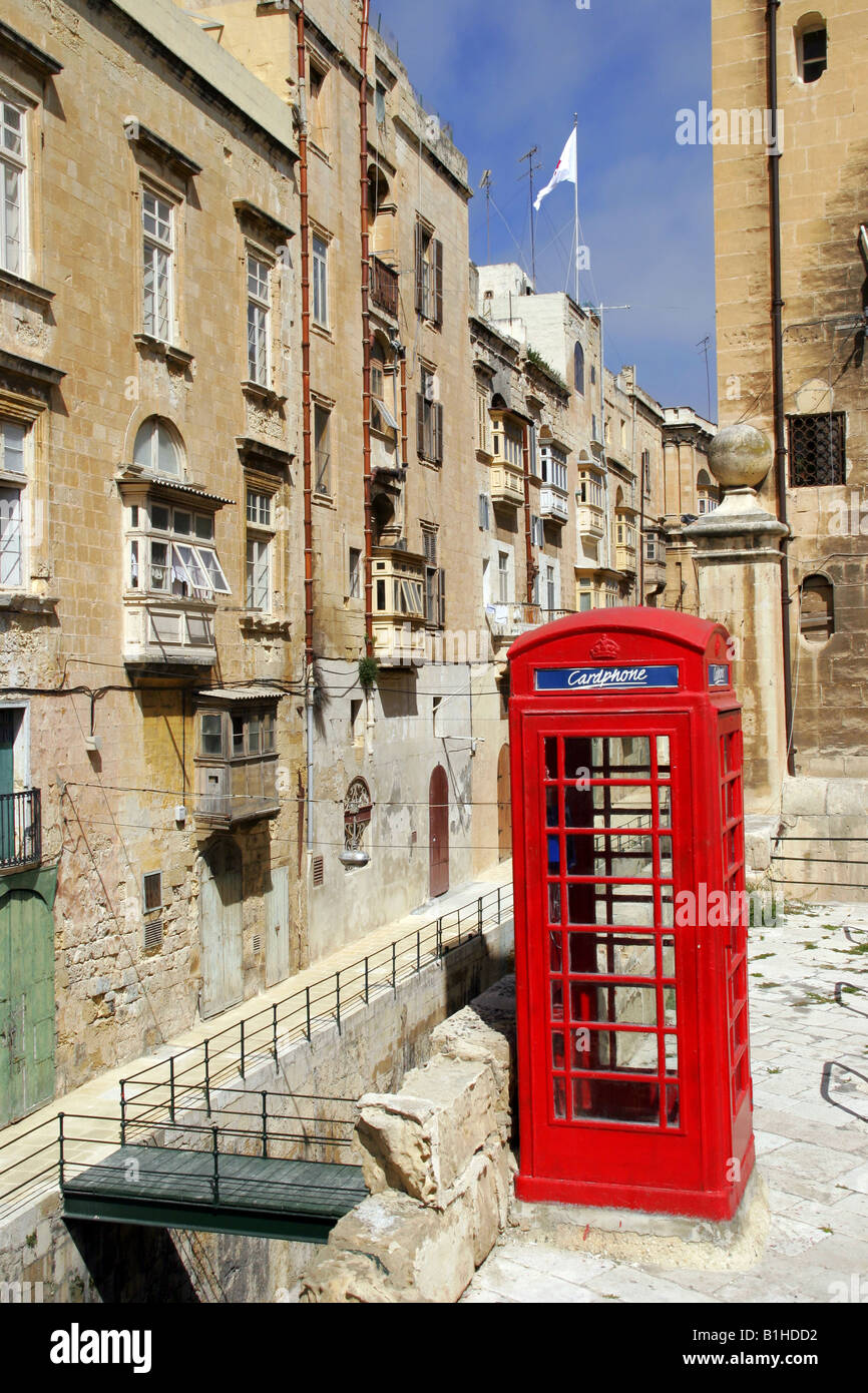Red Telephone box Valetta Malta Stock Photo - Alamy