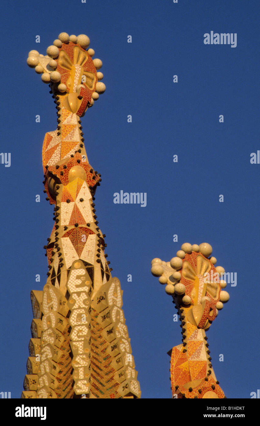 Bell towers of the Sagrada Familia Church by Gaudí 1883 Barcelona Spain ...