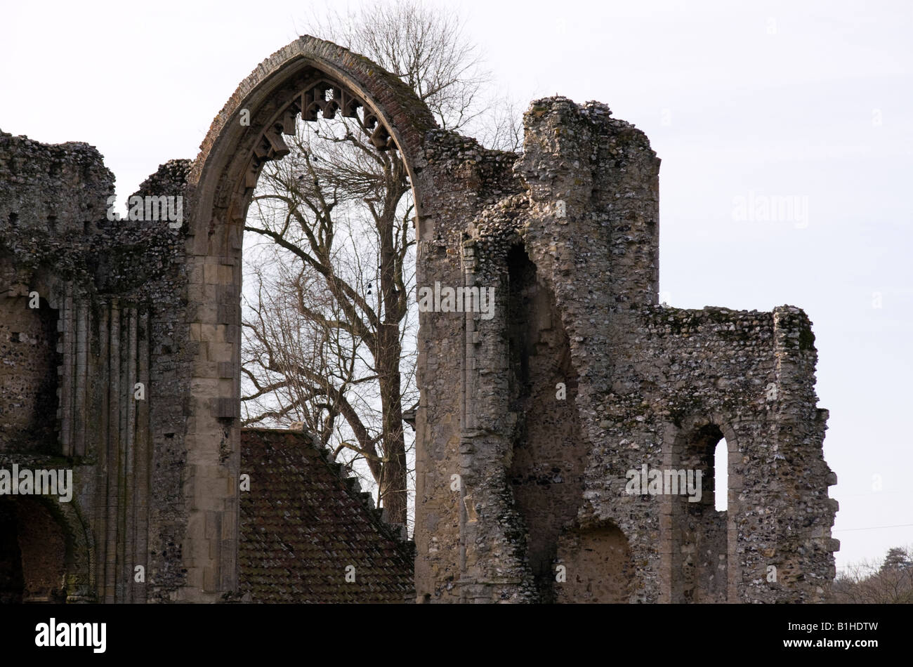 The ruins of Castle Acre Priory in the village of Castle Acre in West ...