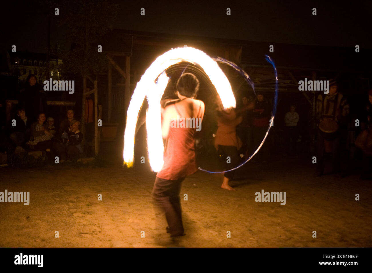 Fireshow at an event in Dresden, Germany Stock Photo - Alamy