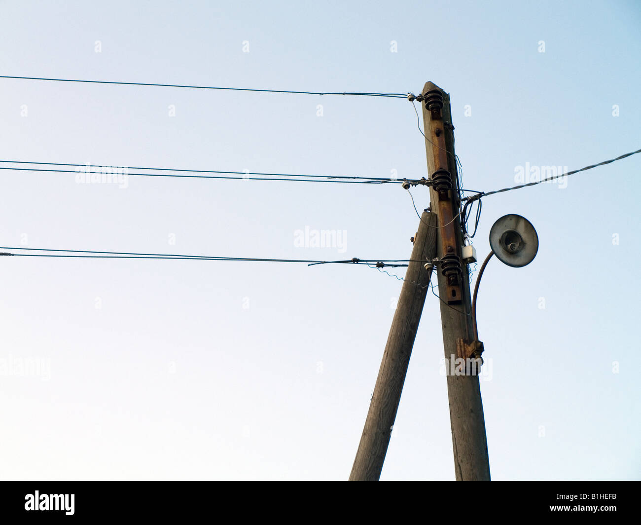 Electric wire and old style lantern on the street Stock Photo - Alamy
