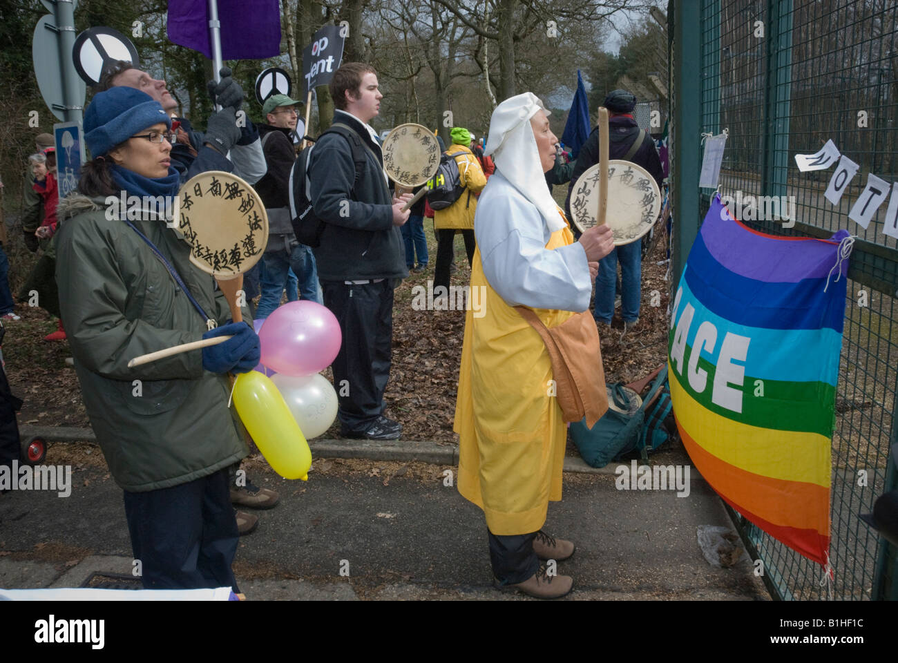 Buddhists including monk outside Aldermaston nuclear bomb factory in ...