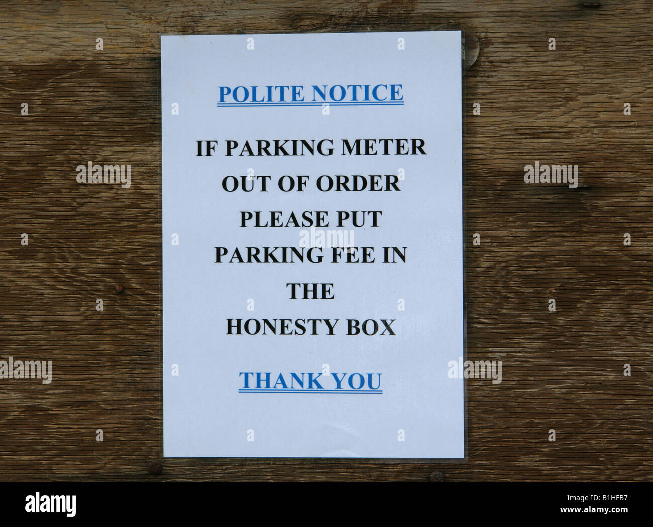 Car park honesty box sign hi-res stock photography and images - Alamy