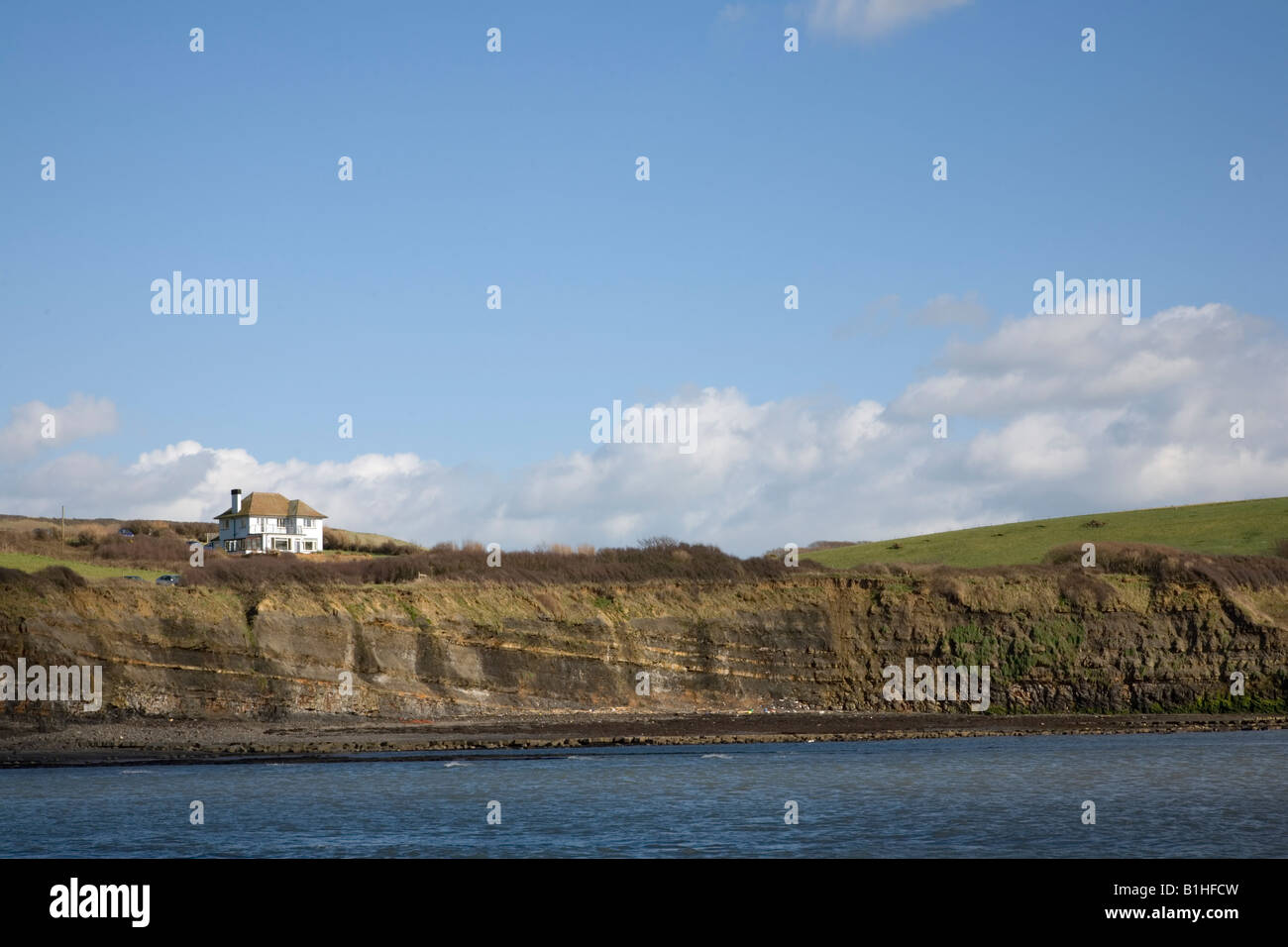 Clifftop house Kimmeridge Bay Dorset UK Stock Photo - Alamy