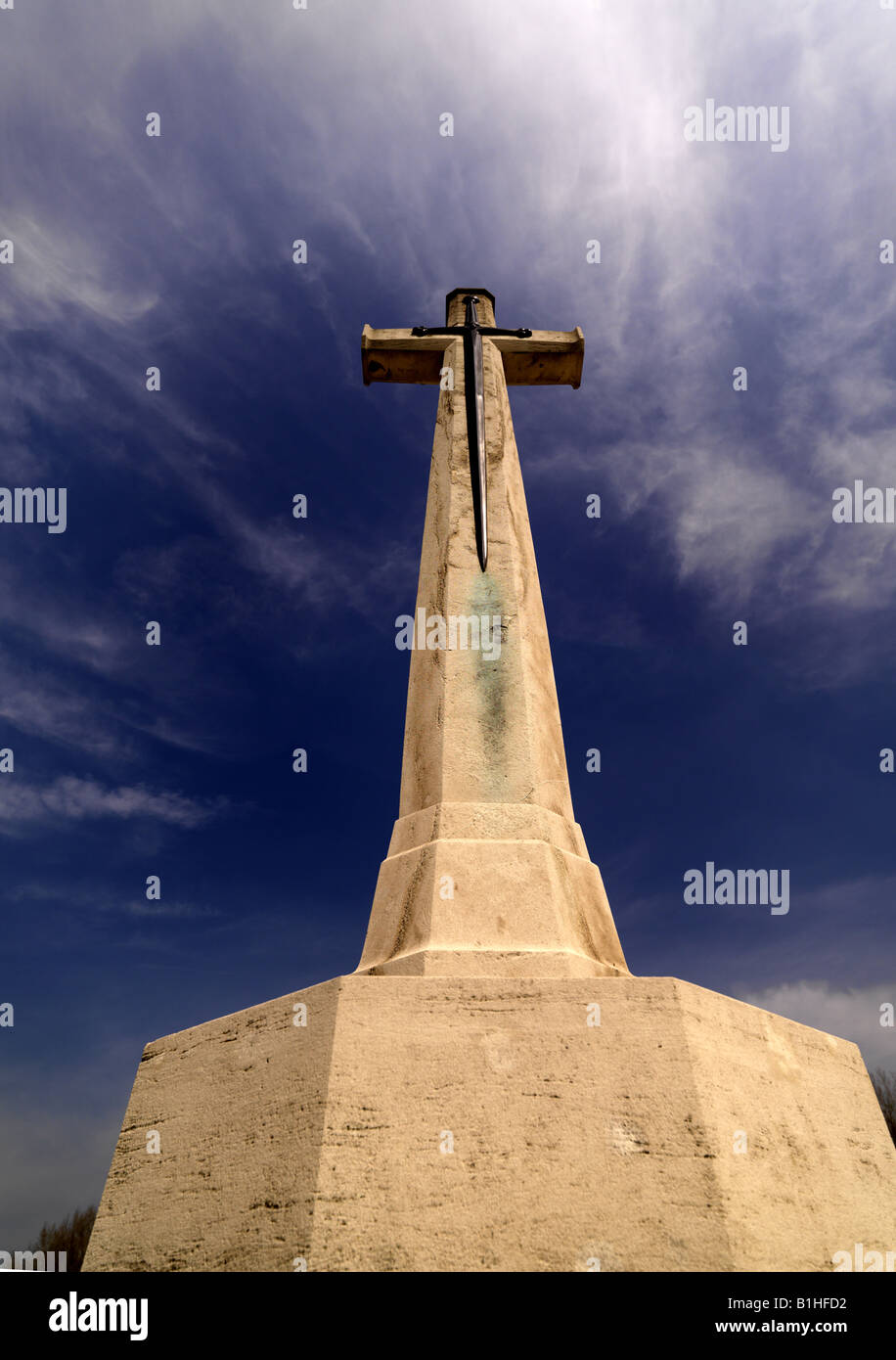 The Sword of Sacrifice at the British World War one grave Tynecott ...
