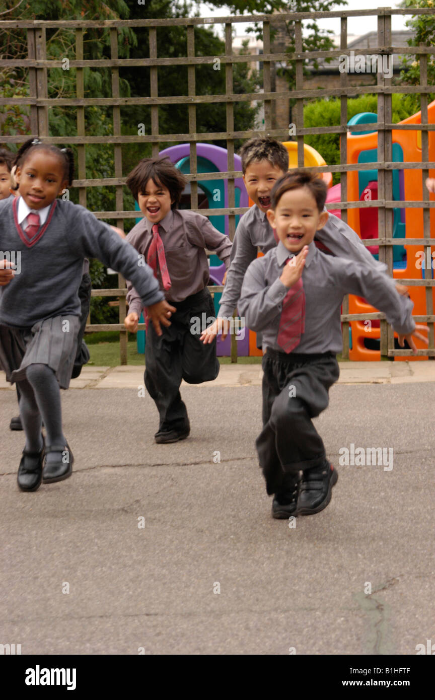 Indian school kids running hi-res stock photography and images - Alamy