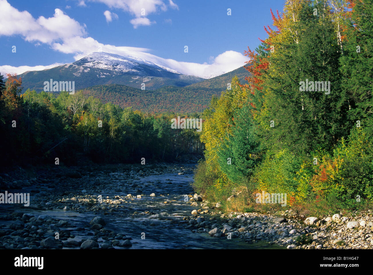 Peabody River and the Presidential Range of the White Mountains, New ...