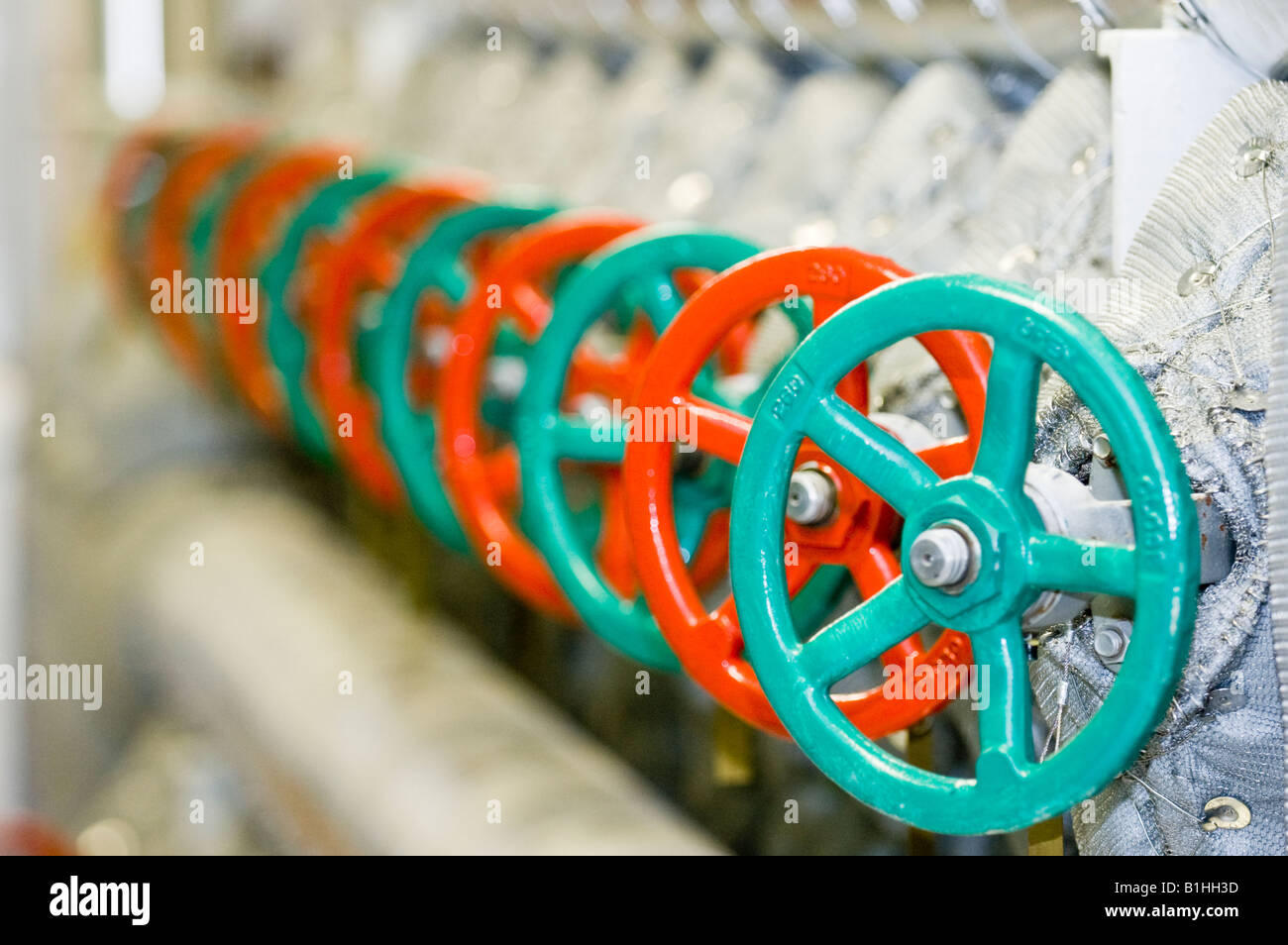 Heat controls on double hull fuel barge Stock Photo - Alamy