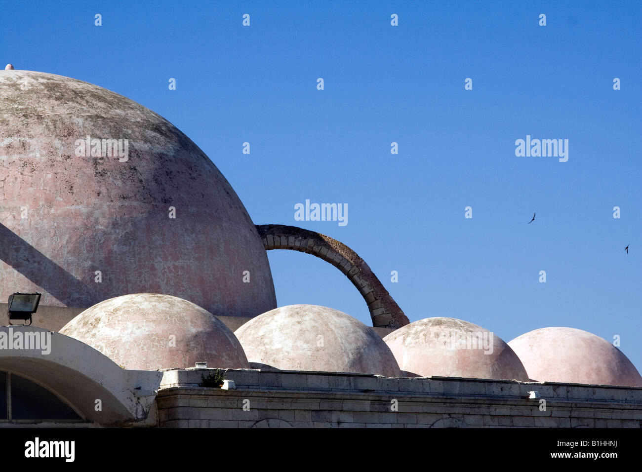 Domes of Turkish mosque of the Janissaries in Chania, Crete Stock Photo ...