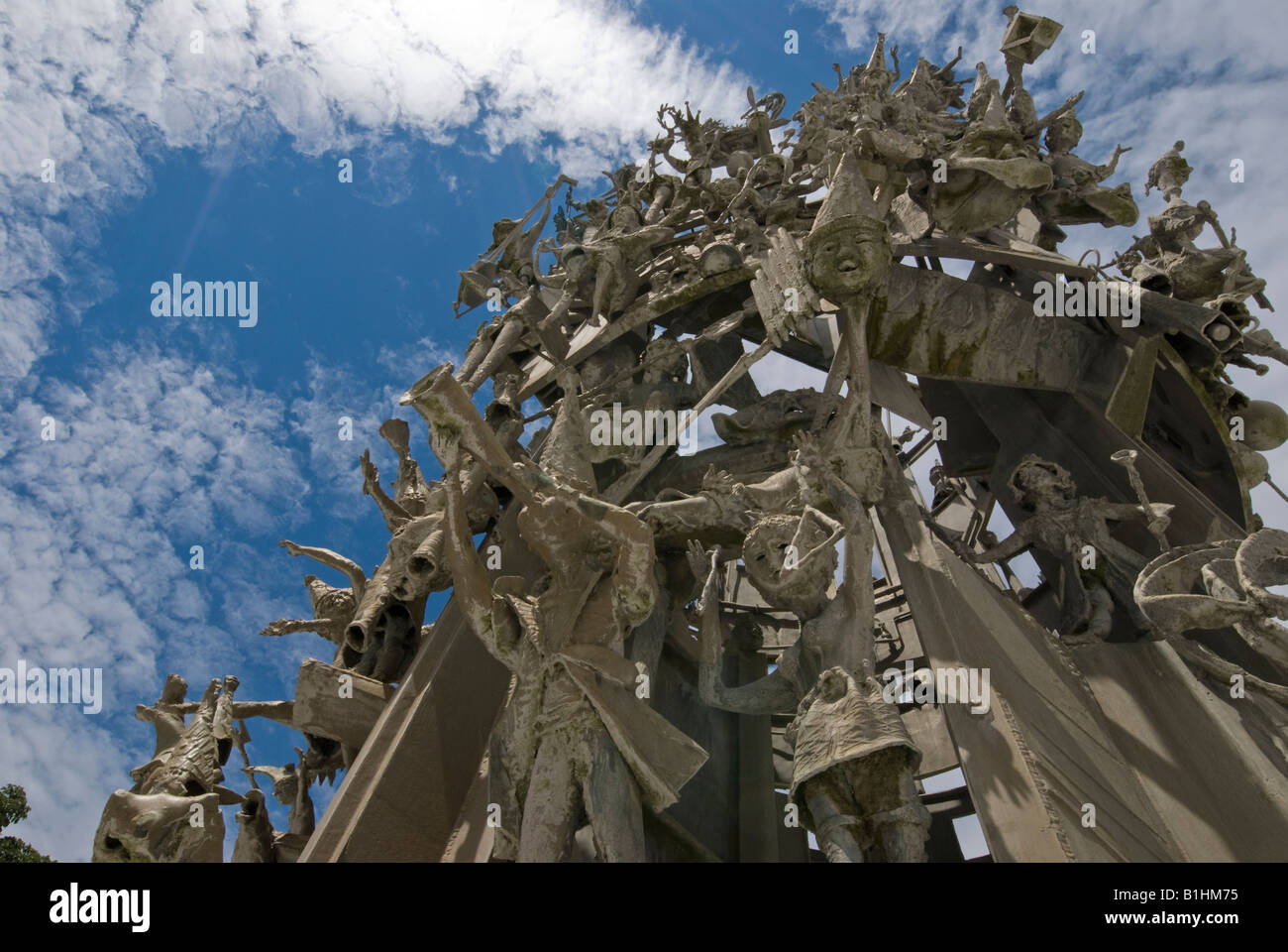 Details of the Carnival fountain on Schiller square in the center of ...