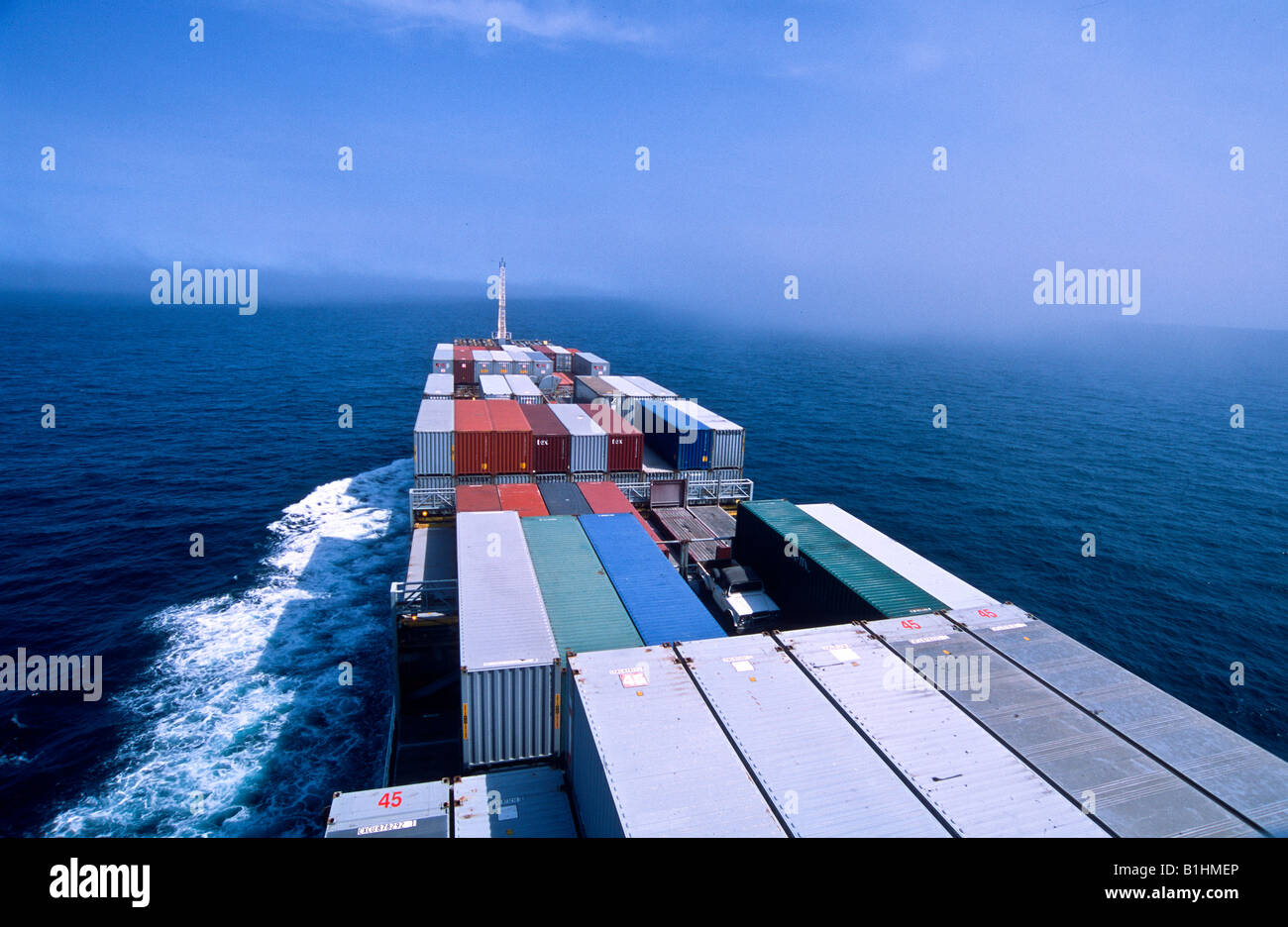 Pacific Ocean. Container vessel, Horizon Anchorage, plys waters between ...