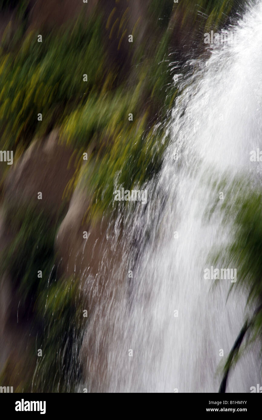 high fast river waterfall in country Stock Photo - Alamy