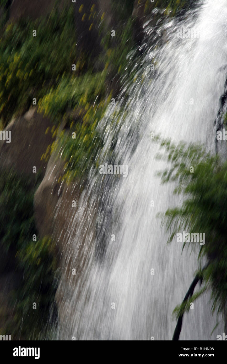 high fast river waterfall in country Stock Photo - Alamy