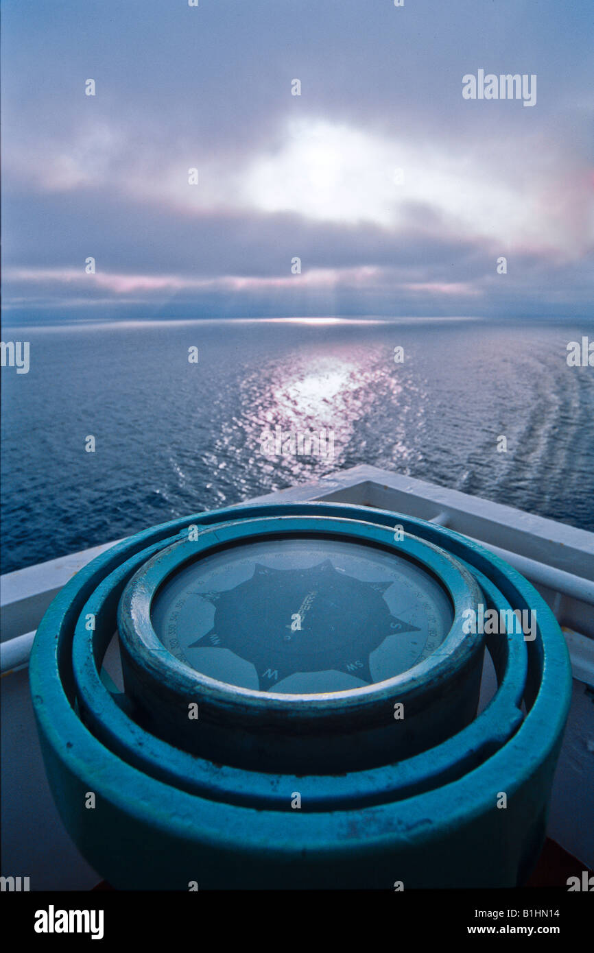 Compass on bridge wing, Horizon Anchorage, delivers between Tacoma, WA ...