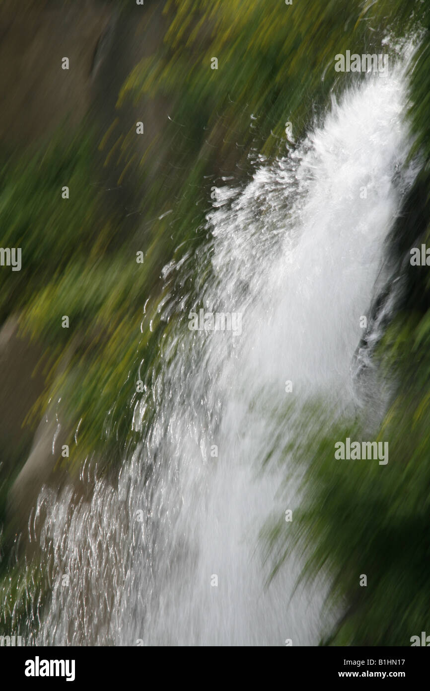 high fast river waterfall in country Stock Photo - Alamy