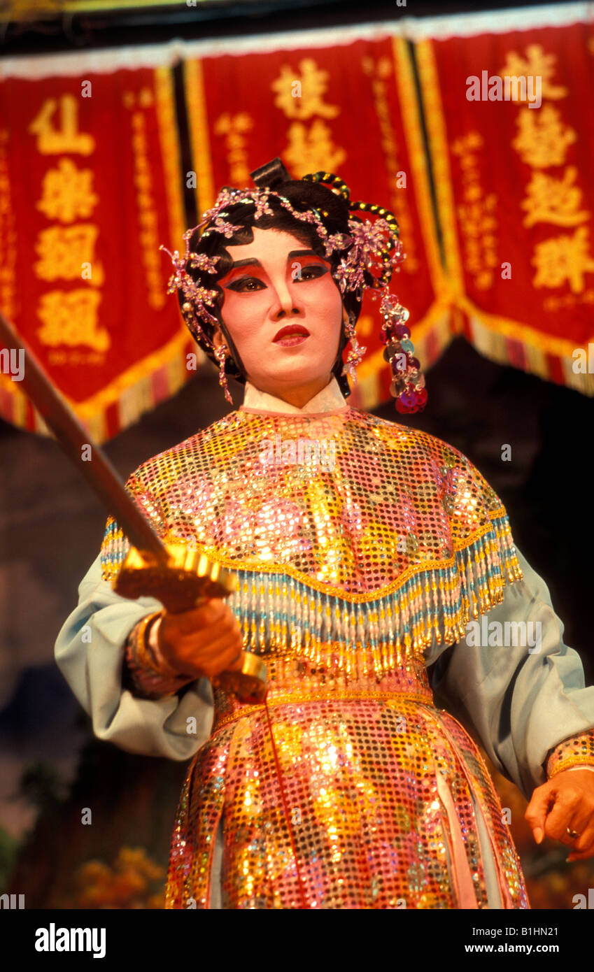 Chinese opera at goddess of mercy temple, georgetown, penang, Malaysia ...
