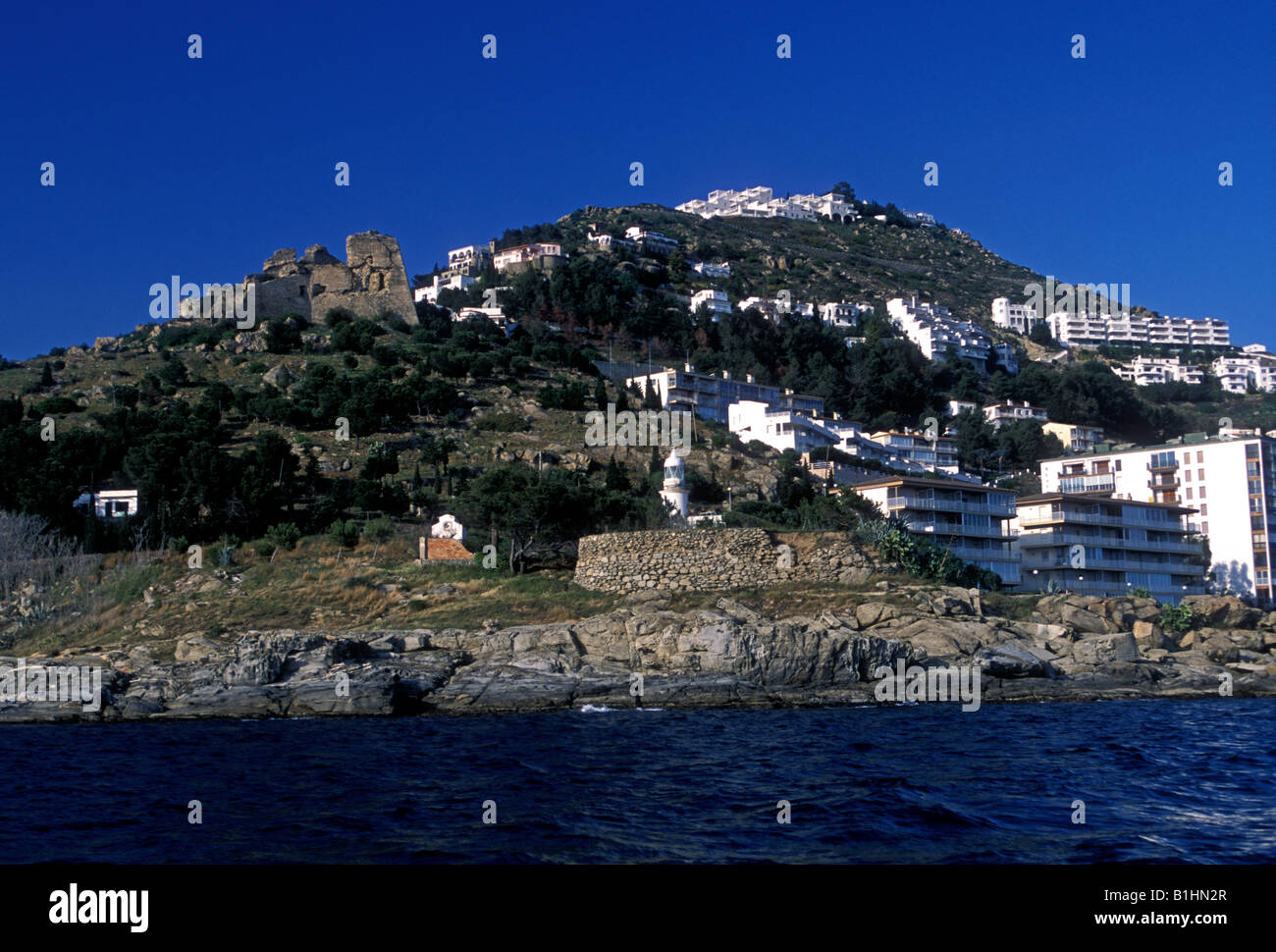 waterfront promenade town of Roses in Girona Province Spain Europe ...