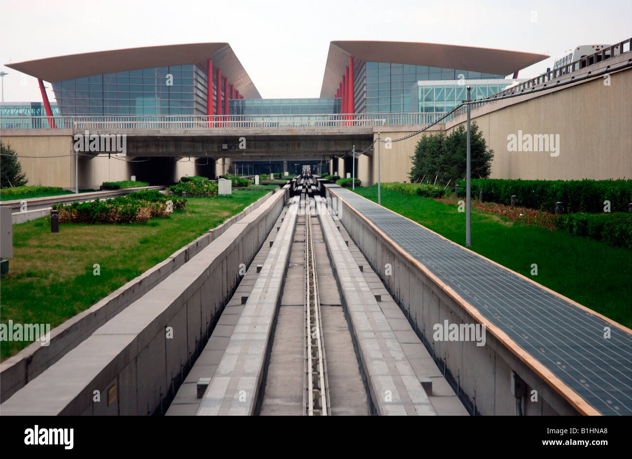 Automated railway between terminals in the new Beijing airport China ...