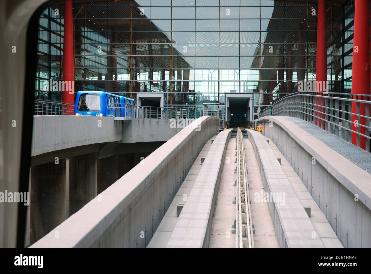 Automated railway between terminals in the new Beijing airport China ...