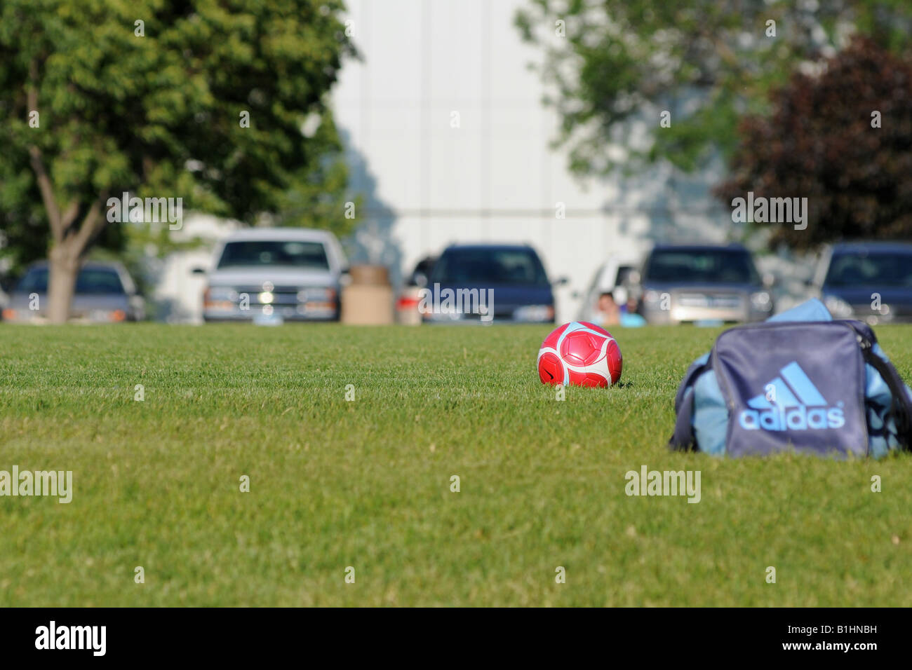 Red soccer ball Stock Photo - Alamy