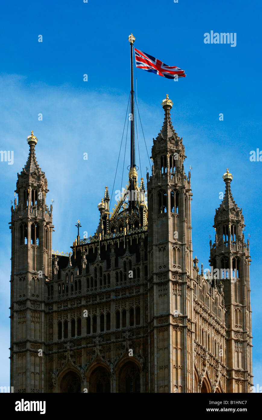 British flag on top of Houses of Parliament London UK Stock Photo - Alamy