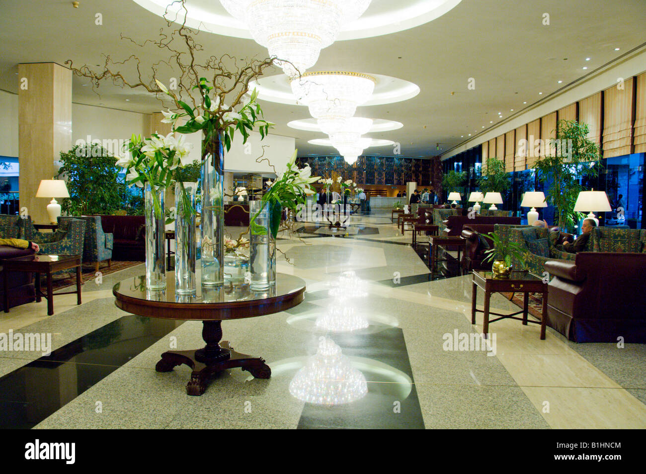 Interior main lobby of the Sheraton Heliopolis Hotel in Cairo Egypt ...