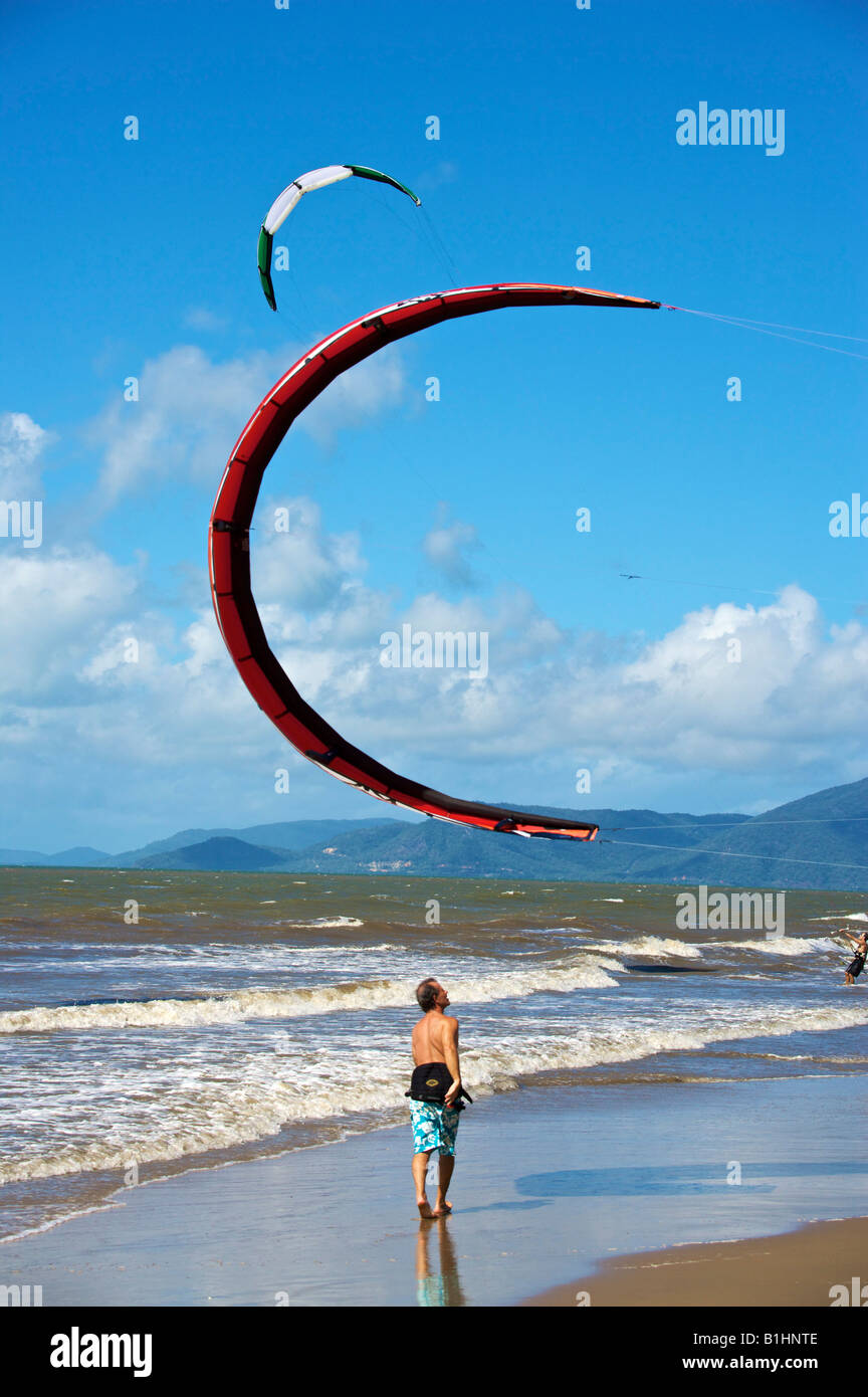 Yorkeys Knob Beach near Cairns North Queensland kite surfing Stock ...