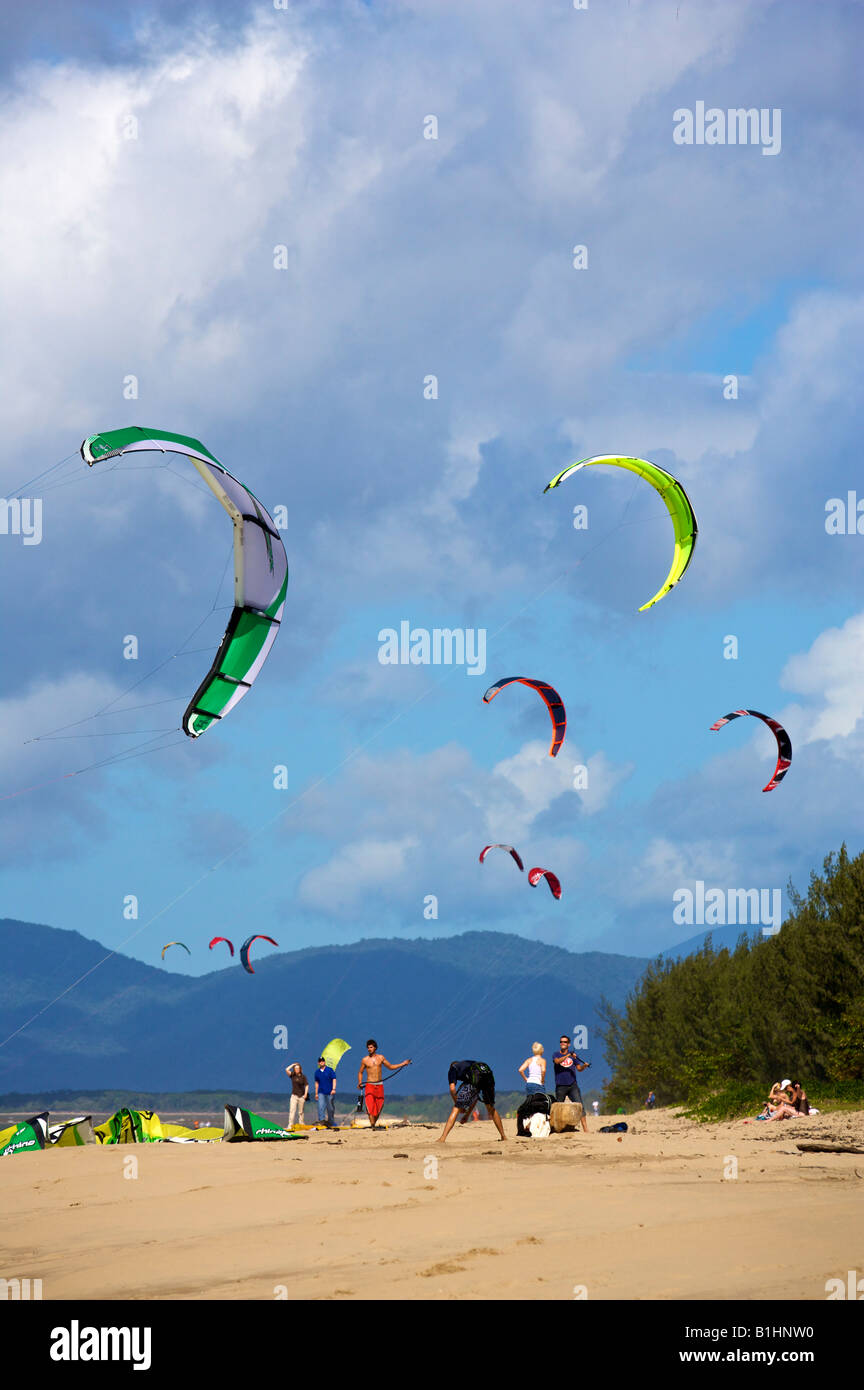 Yorkeys Knob Beach near Cairns North Queensland kite surfing Stock ...