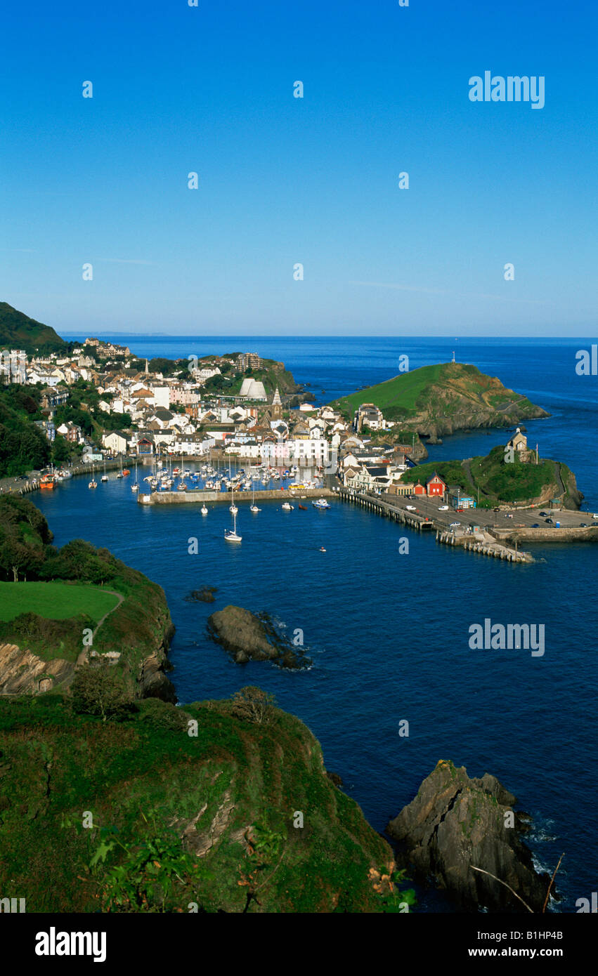 High angle view of a harbor, Ilfracombe, Devon, England Stock Photo - Alamy