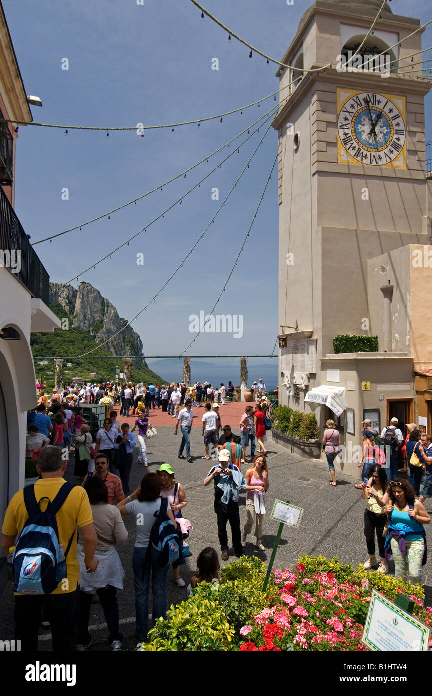 The main square of Capri town on the Isle of Capri off Sorrento in the ...
