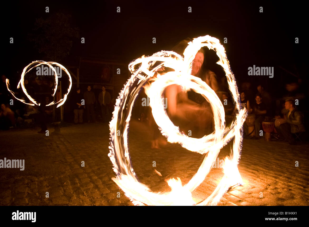 Fireshow at an event in Dresden, Germany Stock Photo - Alamy
