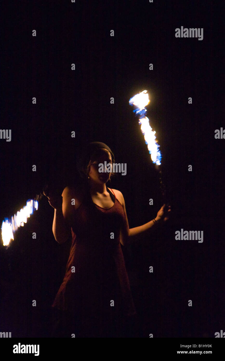 Fire Dancer at a festival in Dresden, Germany May 2008 Stock Photo - Alamy